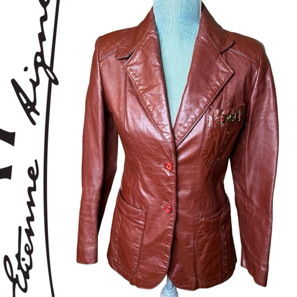 Etienne Aigner | Jackets & Coats | Etienne Aigner Oxblood Red Leather ...
